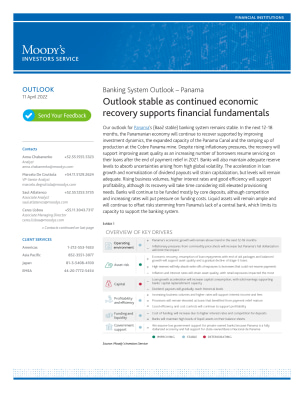 Banking System Outlook – Panama Outlook stable as continued economic ...