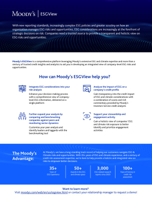 Learn about Moody's ESGView | Moody's Events