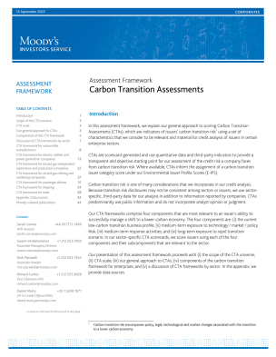 Assessment Framework - Carbon Transition Assessments | Moody's Events