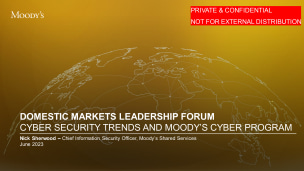 CYBER SECURITY TRENDS AND MOODY’S CYBER PROGRAM | Moody's Events