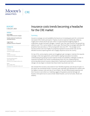 Insurance costs trends becoming a headache for the CRE market | Moody's ...