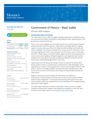 Government of Mexico – Baa2 stable Annual credit analysis OVERVIEW AND ...