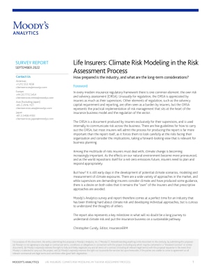 MA: Life Insurers: Climate Risk Modeling in the Risk Assessment Process ...