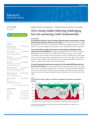ISOs mostly stable reflecting challenging but not worsening credit ...