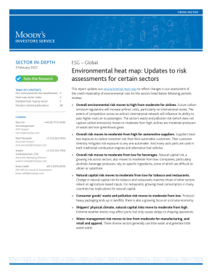 Environmental heat map: Updates to risk assessments for certain sectors ...
