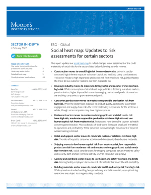 Social heat map: Updates to risk assessments for certain sectors ...