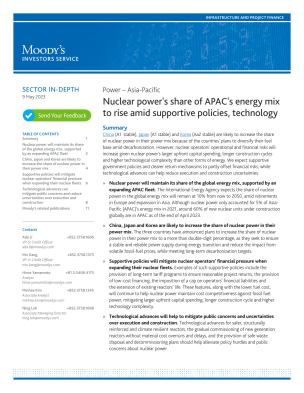 Nuclear power's share of APAC's energy mix to rise amid supportive ...