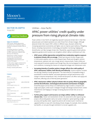 Sector In-Depth: Utilities – APAC | Moody's Events