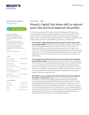Moody's Capital Tool shows shift to reduced asset risks and more ...