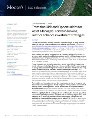 Transition Risk and Opportunities for Asset Managers: Forward-looking ...