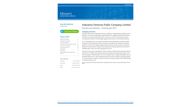 Indorama Ventures Public Company Limited | Moody's Events