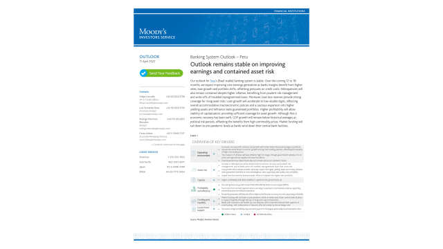 Banking System Outlook – Peru | Moody's Events
