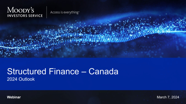 Canadian Structured Finance Outlook | Moody's Events