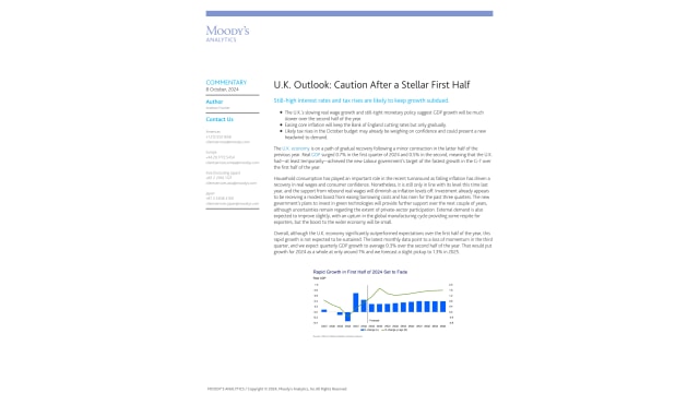 U.K. Outlook: Caution After a Stellar First Half | Moody's Events