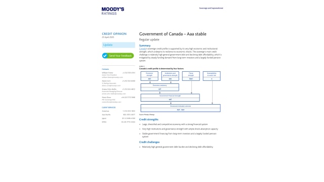 Government of Canada – Aaa stable | Moody's Events