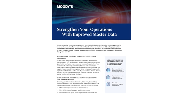 Master Data Management Brochure | Moody's Events