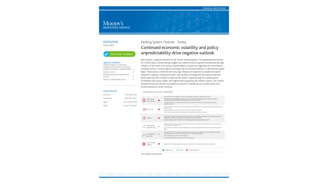OUTLOOK: Banking System Outlook - Turkey | Moody's Events