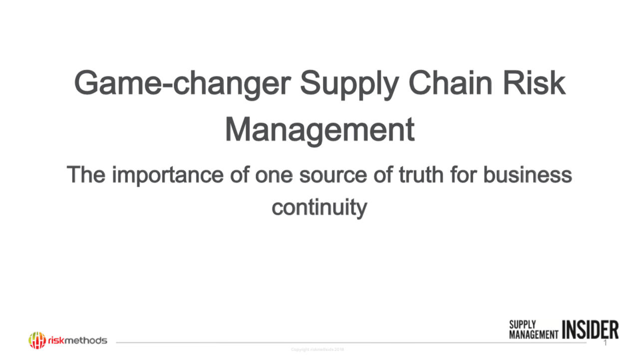 Game-changer Supply Chain Risk Management Slides | CIPS Download